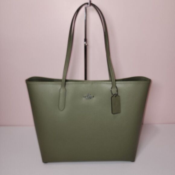 Coach | Bags | Nwt Coach Cr11leather City Tote Shoulder Bag In Military ...